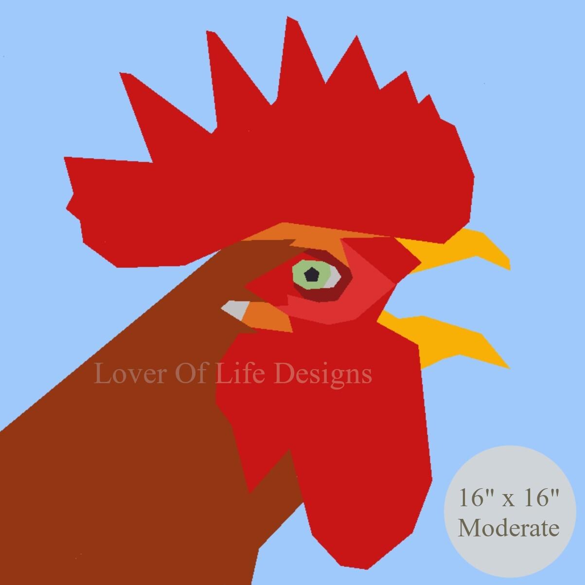 The Cocky Crower Series--4 Rooster Patterns--paper Piecing Quilt ...