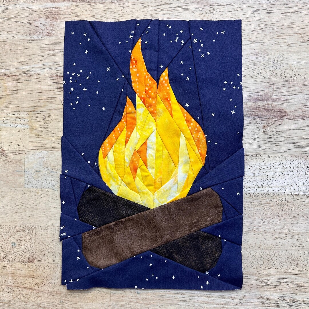 Campfire FPP Pattern--includes 3 Sizes--paper Piecing Quilt Block - Etsy
