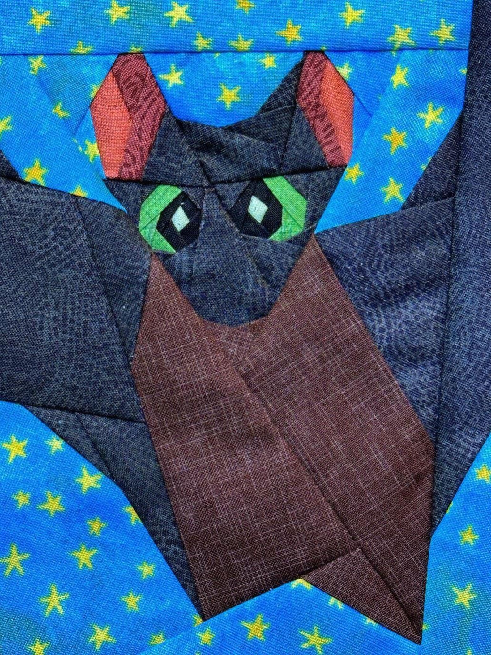 Cute Flying Bat FPP Pattern--paper Piecing Quilt Block - Etsy