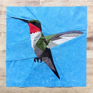Ruby-throated Hummingbird FPP--2 Sizes Included--paper Piecing Quilt ...