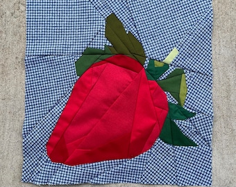 Tiny Strawberry FPP Quilt Block PDF Pattern - Etsy