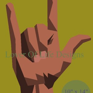 ASL I Love You Fpp--american Sign Language--paper Piecing Quilt Block ...