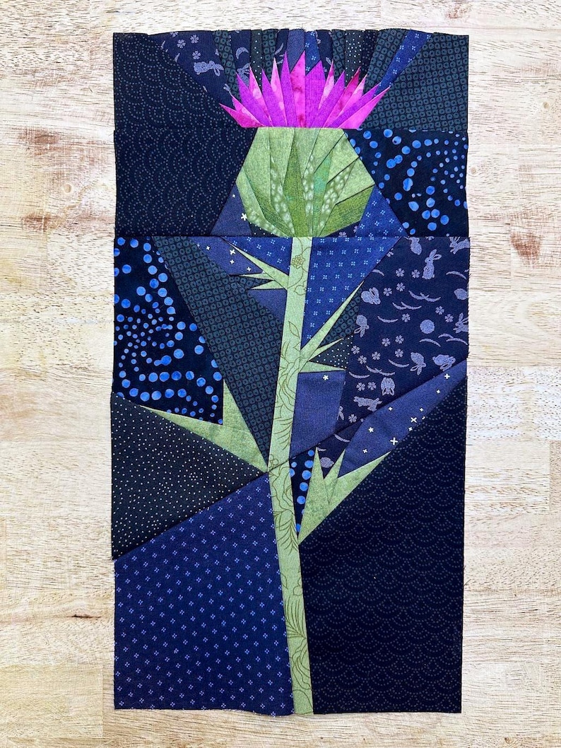 Thistle FPP Pattern--wildflower--paper Piecing Quilt Block - Etsy
