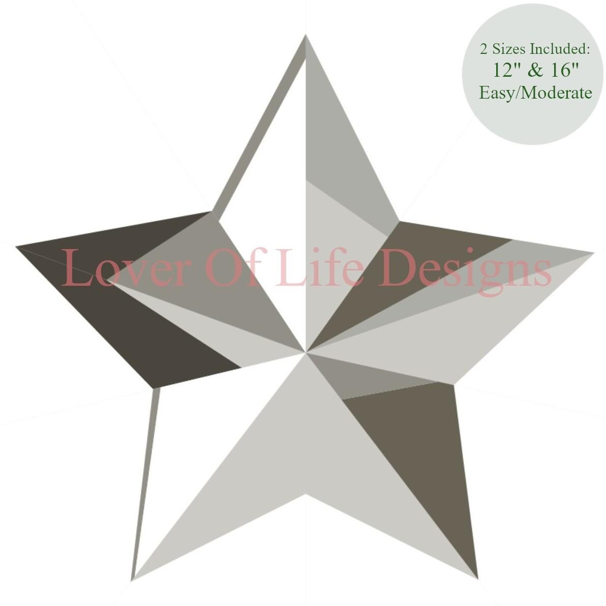 Christmas Star FPP Pattern--shiny Metal Star--2 Sizes: 12" or 16 ...