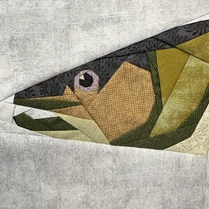 Walleye Fpp--freshwater Fishing Series--paper Piecing Quilt Block ...