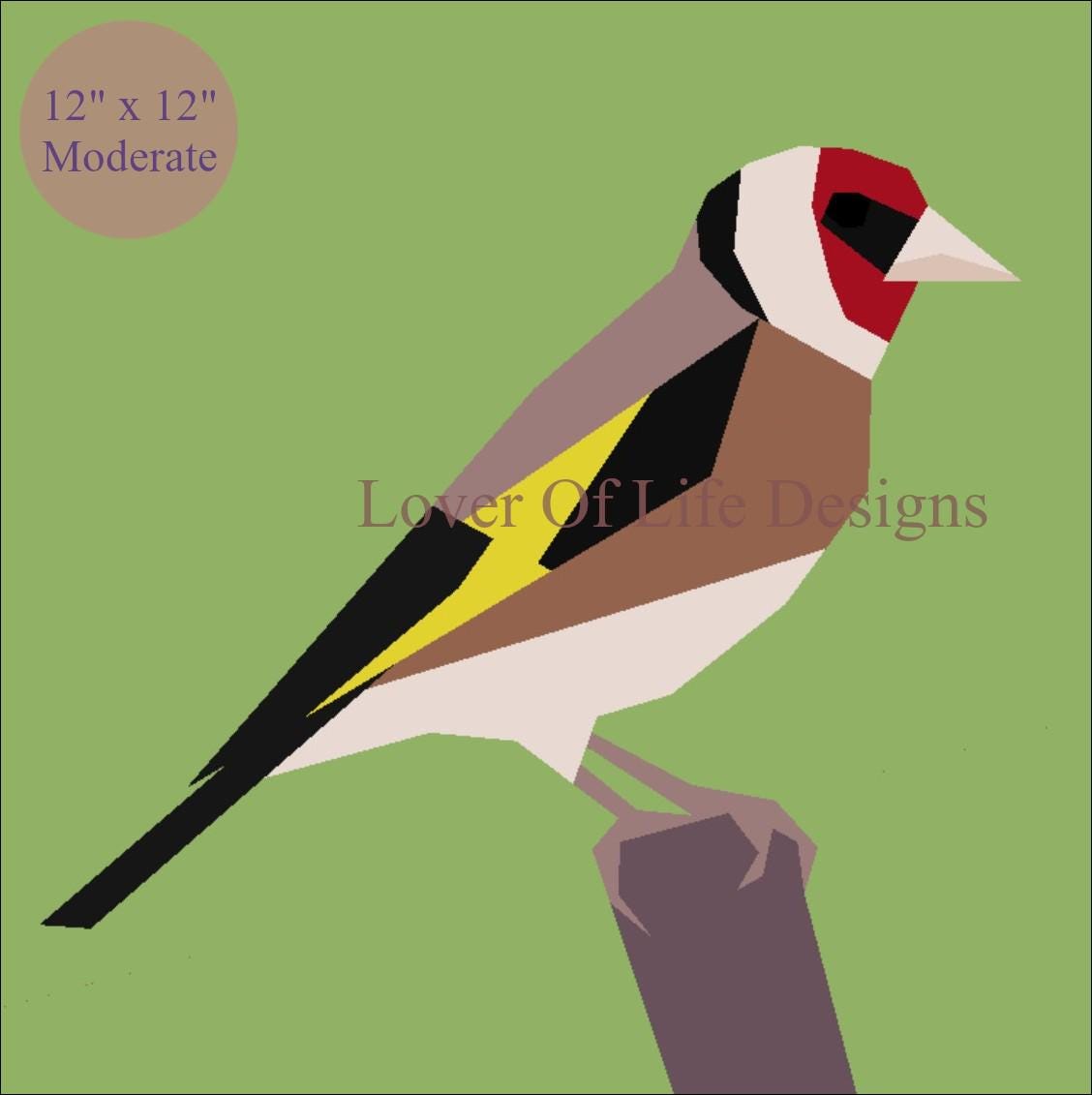 European Goldfinch Fpp--european Backyard Birds Series--paper Piecing ...