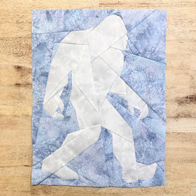 Bigfoot Fpp--sasquatch--yeti--abominable Snowman--paper Piecing Quilt ...