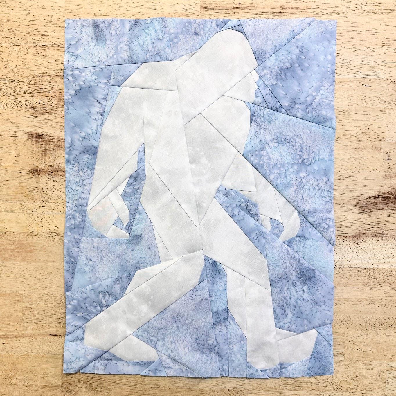Bigfoot Fpp--sasquatch--yeti--abominable Snowman--paper Piecing Quilt ...
