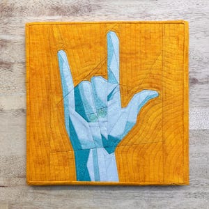 ASL I Love You Fpp--american Sign Language--paper Piecing Quilt Block ...