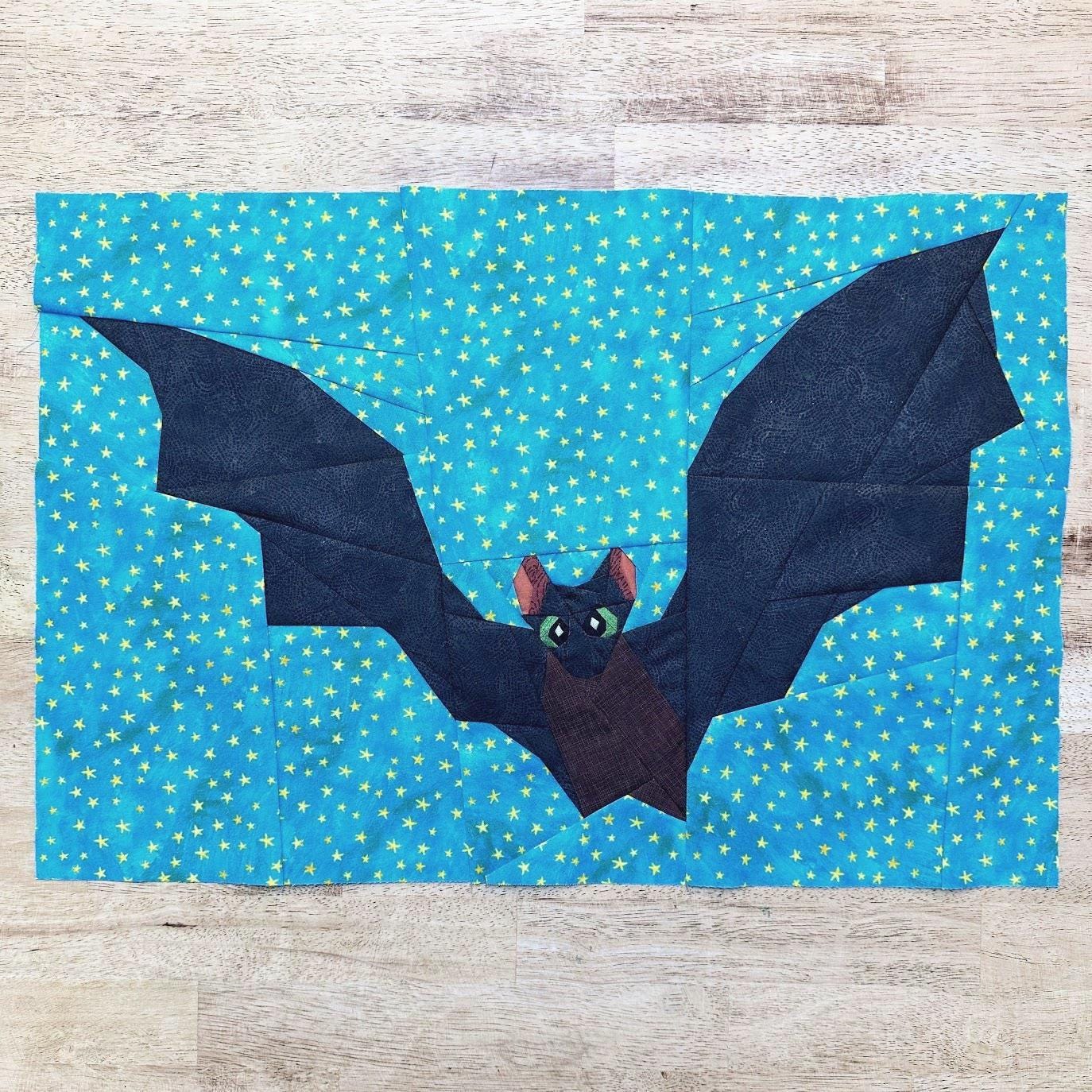 Cute Flying Bat FPP Pattern--paper Piecing Quilt Block - Etsy