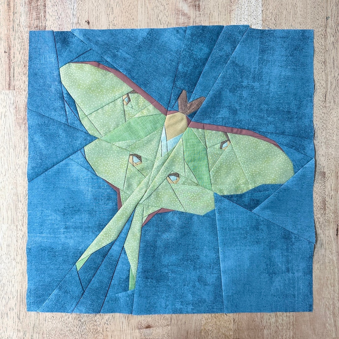 Luna Moth Fpp--paper Piecing Quilt Block Pattern - Etsy