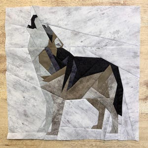 Howling Wolf Fpp--paper Piecing Quilt Block Pattern - Etsy
