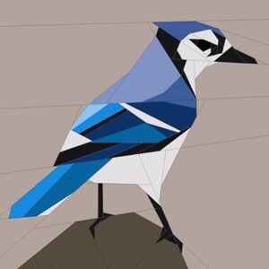 Blue Jay Fpp--backyard Birds Series--paper Piecing Quilt Block Pattern ...