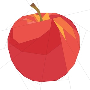 Apple FPP Pattern--fresh Fruit Series--paper Piecing Quilt Block - Etsy