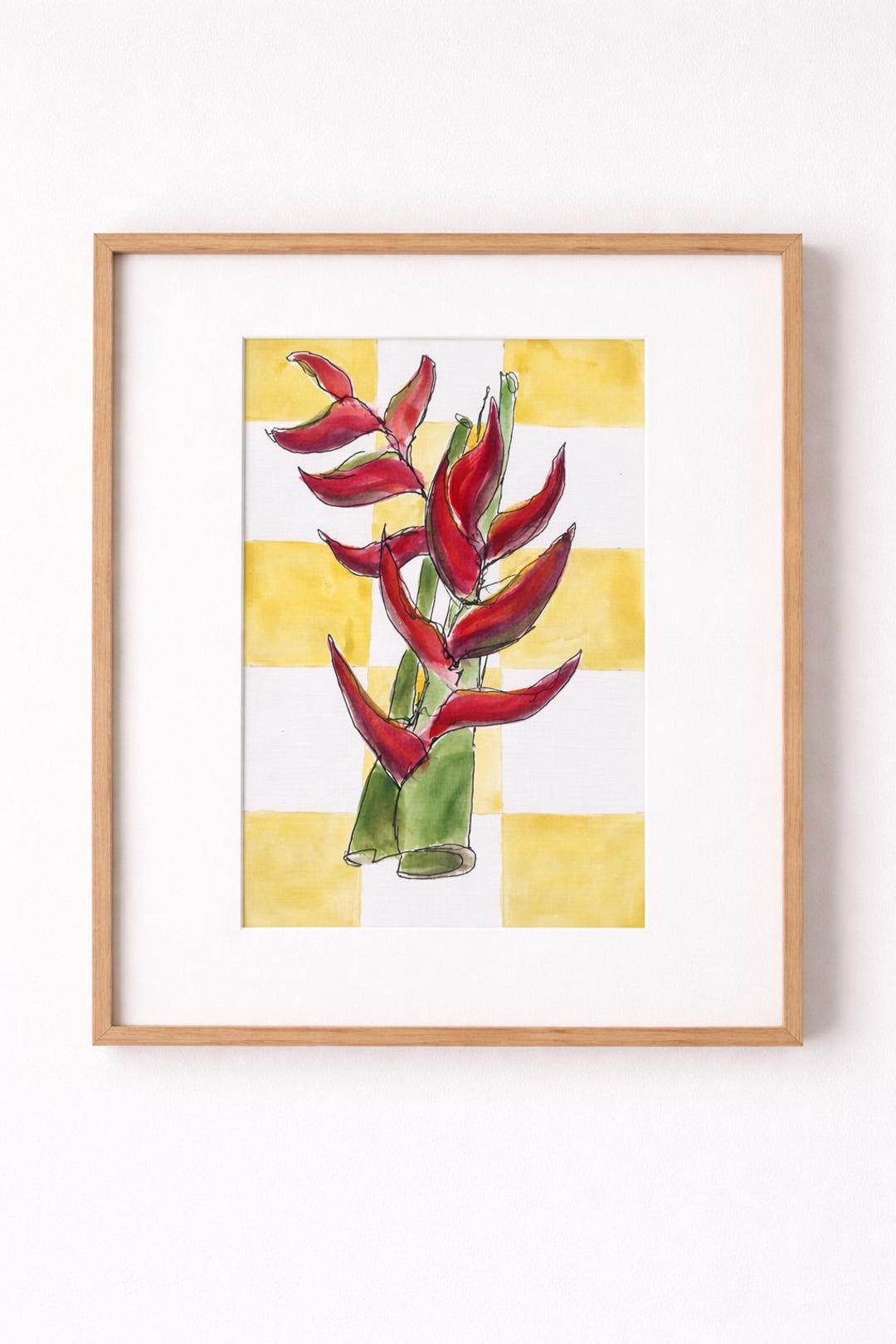 Watercolor Still Life With Geometric Tile #4 — Fine Art Print - Etsy