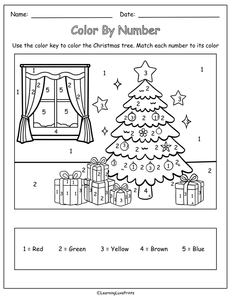 Christmas Color by Number Worksheets / 3-page Holiday Pack/ Holiday ...