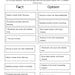 Fact or Opinion Worksheet/reading & Critical Thinking Activity/ ELA ...