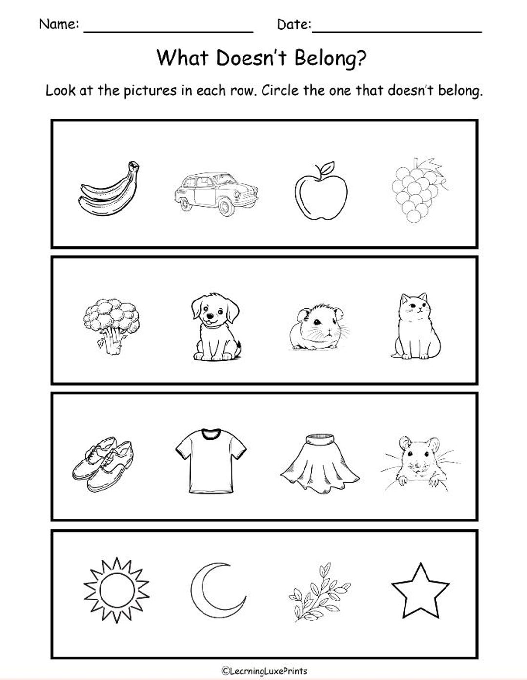 What Doesn't Belong Printable/ Preschool & Kindergarten Activity ...