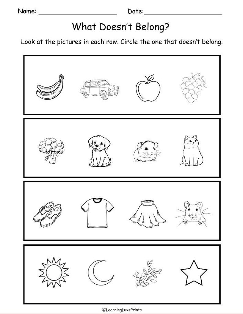 What Doesn't Belong Printable/ Preschool & Kindergarten Activity ...