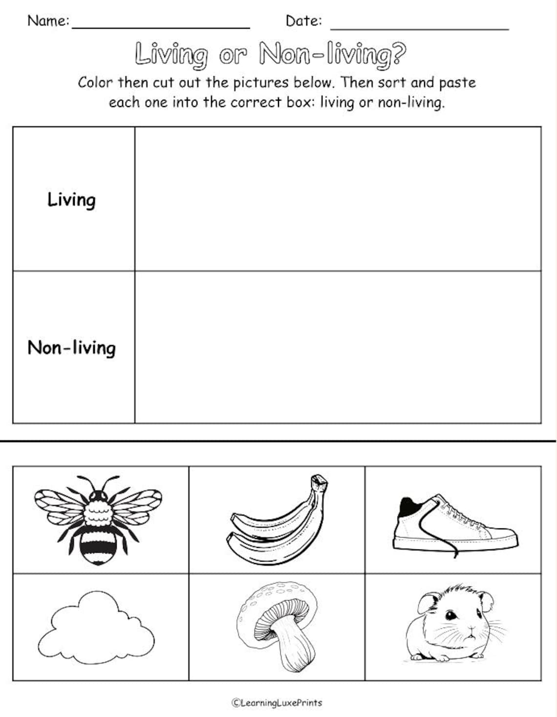 Living and Nonliving Things Worksheet Pack/science Sorting Activity for ...