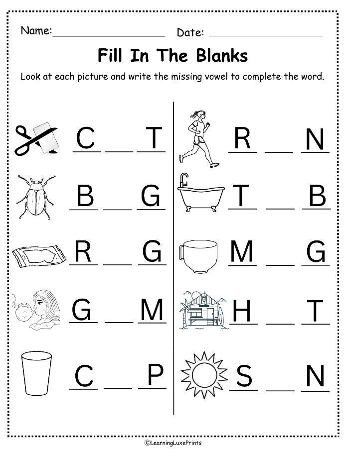 CVC Short Vowel Worksheet Bundle/ Missing Vowel Activity/ Phonics ...