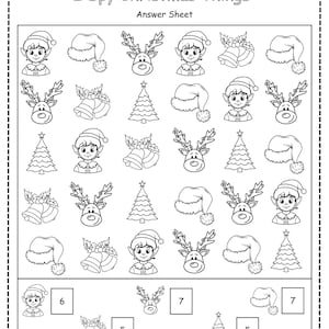 Christmas I Spy Worksheet/ Holiday Counting Activity for Kids/ Counting ...