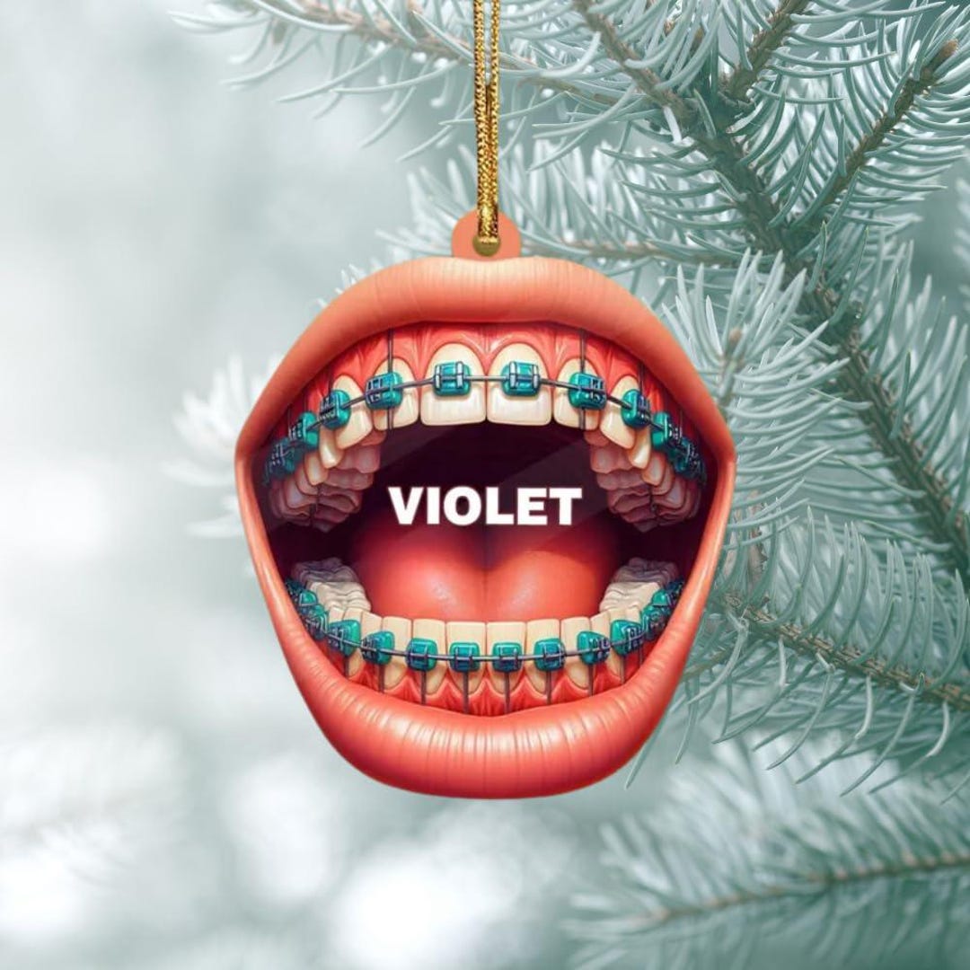 Personalized Braces Christmas Ornament, Dentist Dental Hygienist Gift ...