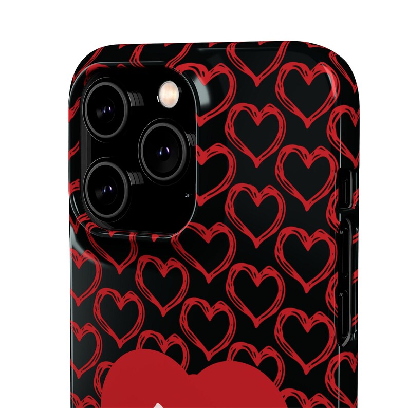 Red Heart Pattern iPhone Case | Valentine's Day Gift - Etsy