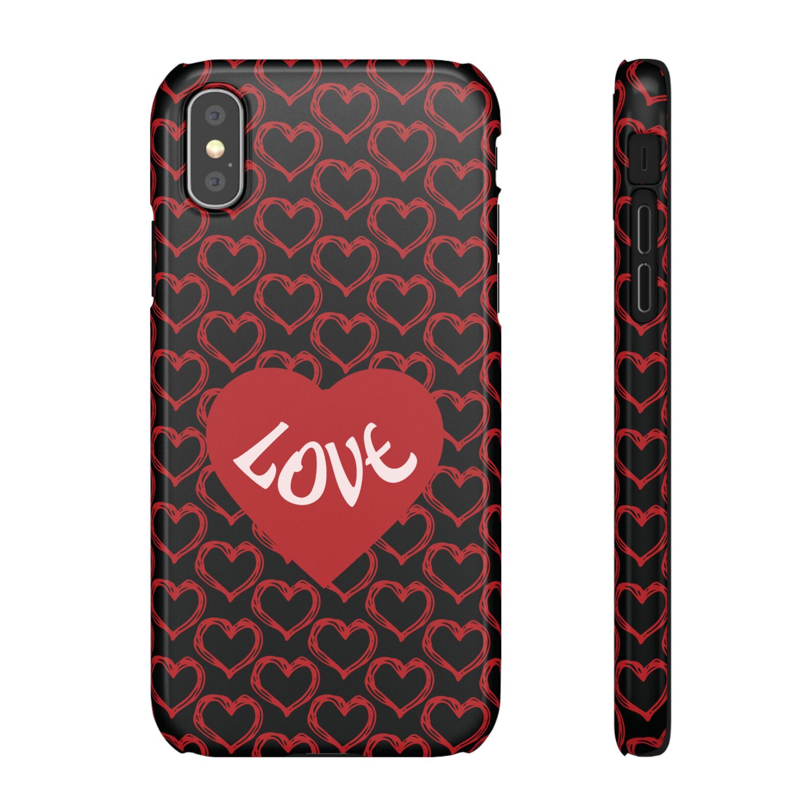 Red Heart Pattern iPhone Case | Valentine's Day Gift - Etsy