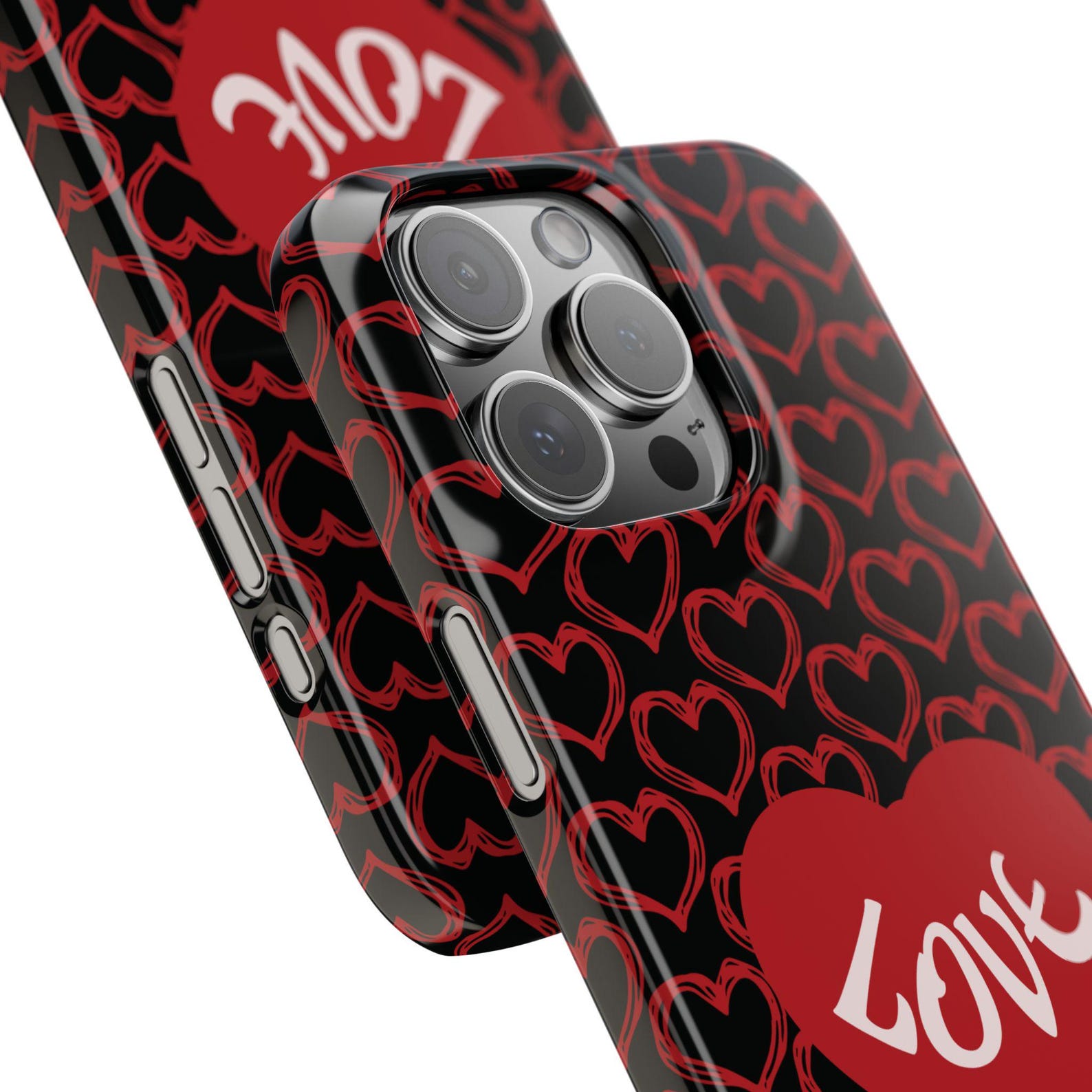 Red Heart Pattern iPhone Case | Valentine's Day Gift - Etsy