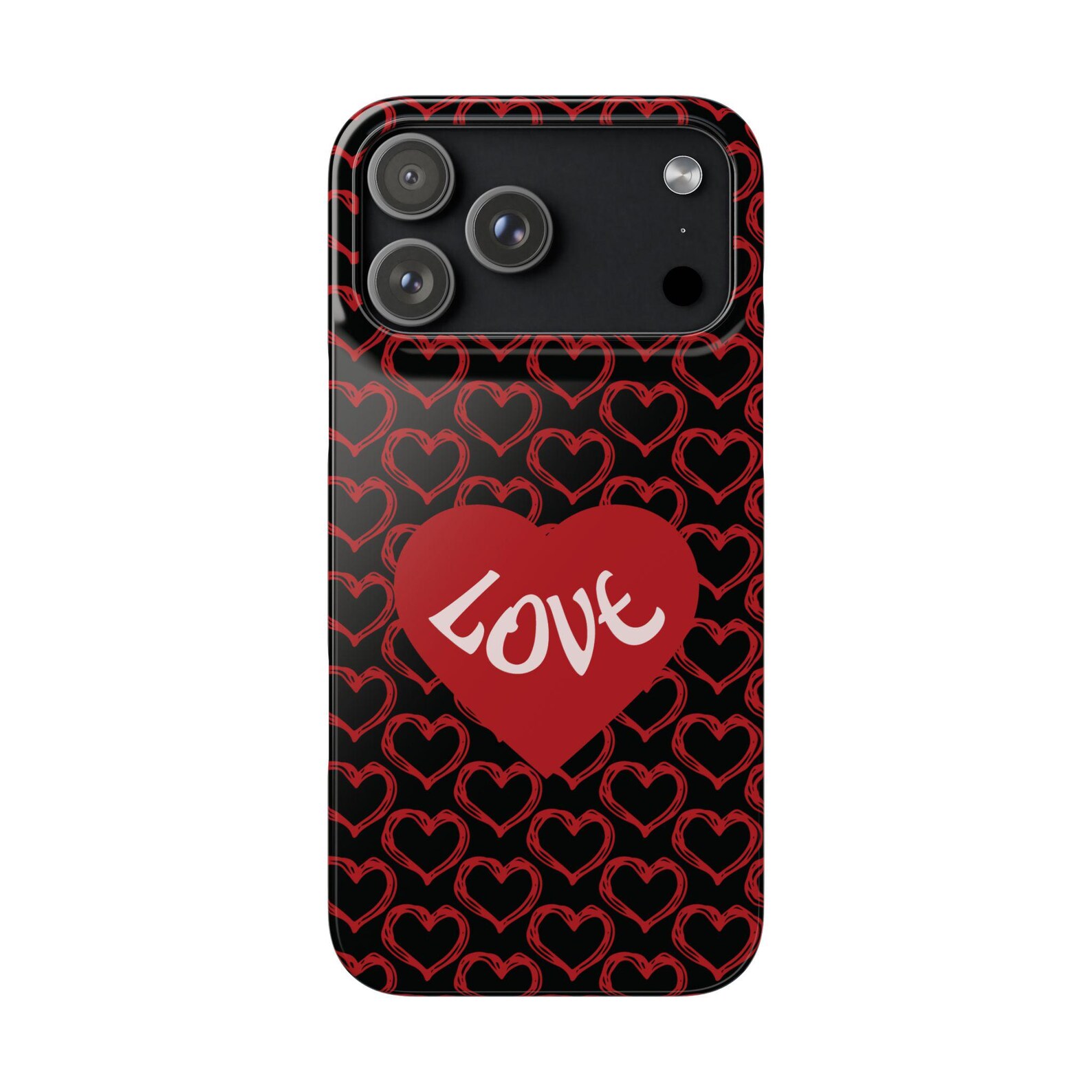Red Heart Pattern iPhone Case | Valentine's Day Gift - Etsy