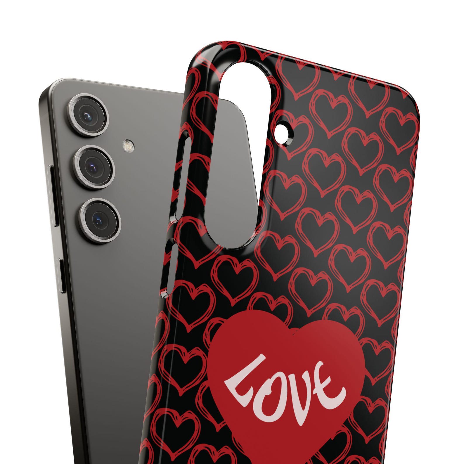Red Heart Pattern iPhone Case | Valentine's Day Gift - Etsy