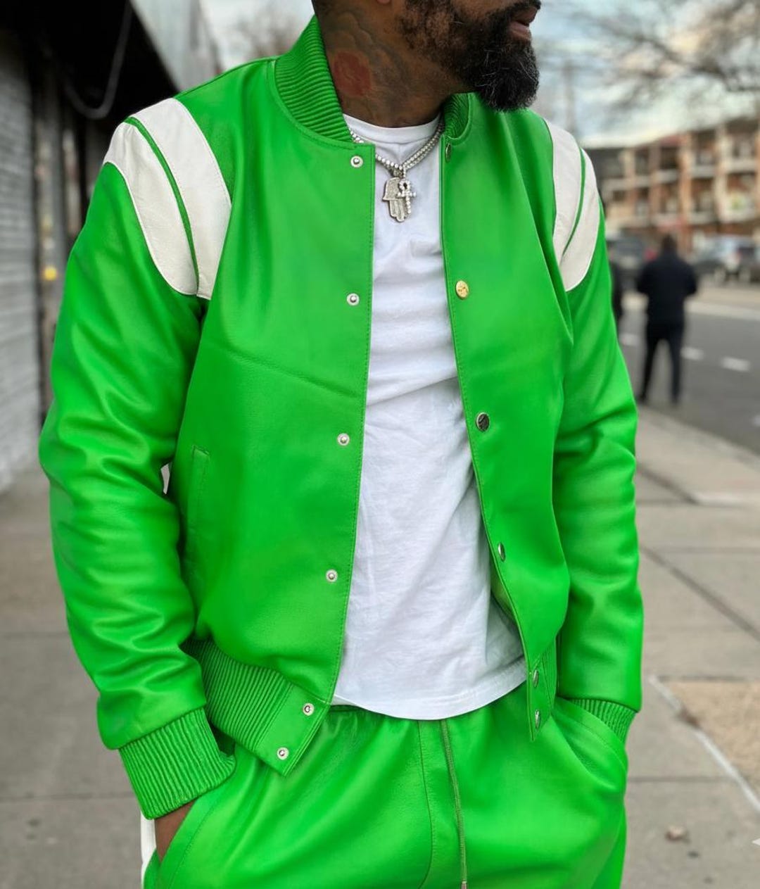 Men's Real Leather Tracksuit: Handmade Jogging Gym Wear - Etsy