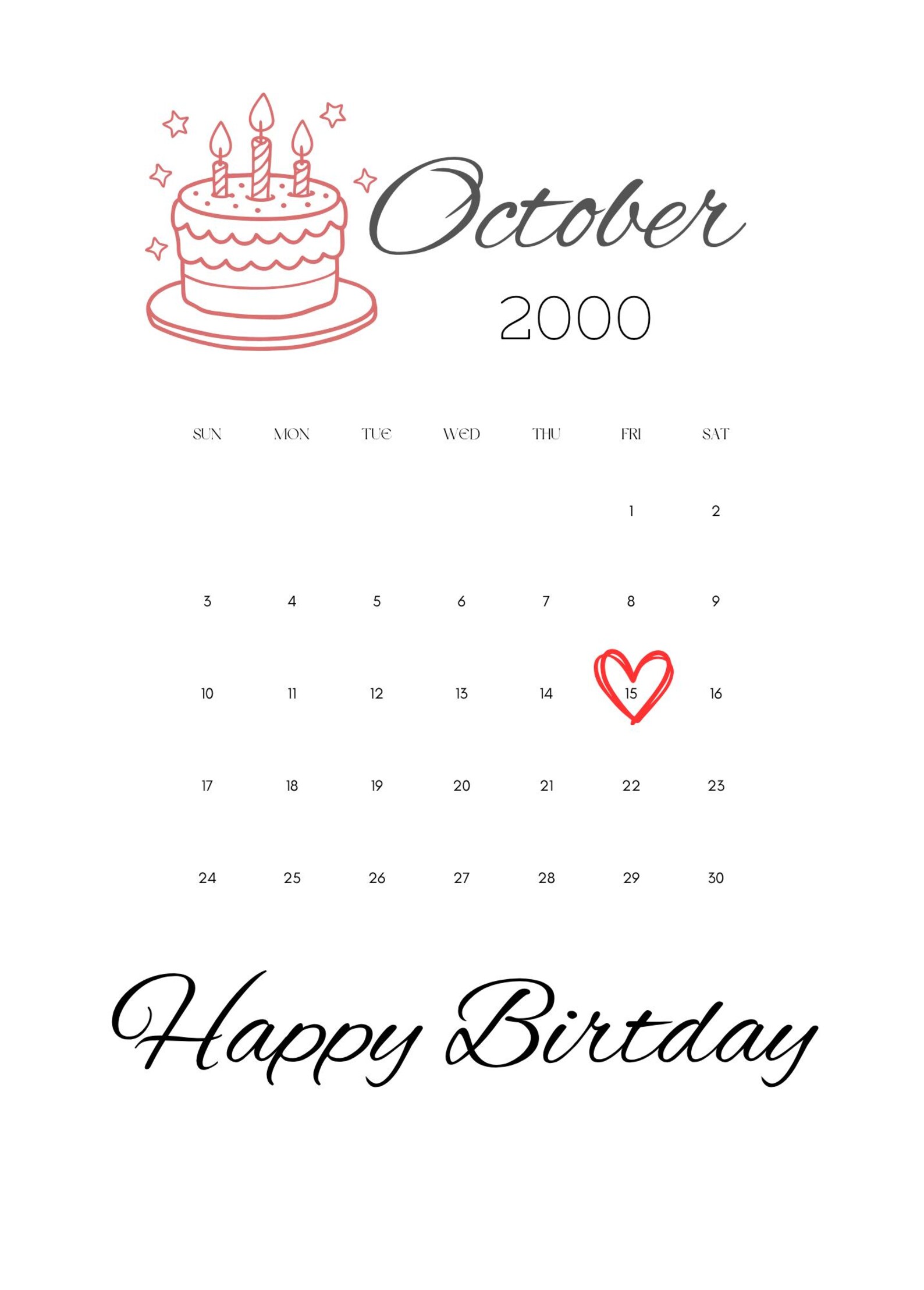 Custom Birthday Calendar Card • Personalized Date&age • Minimalist ...