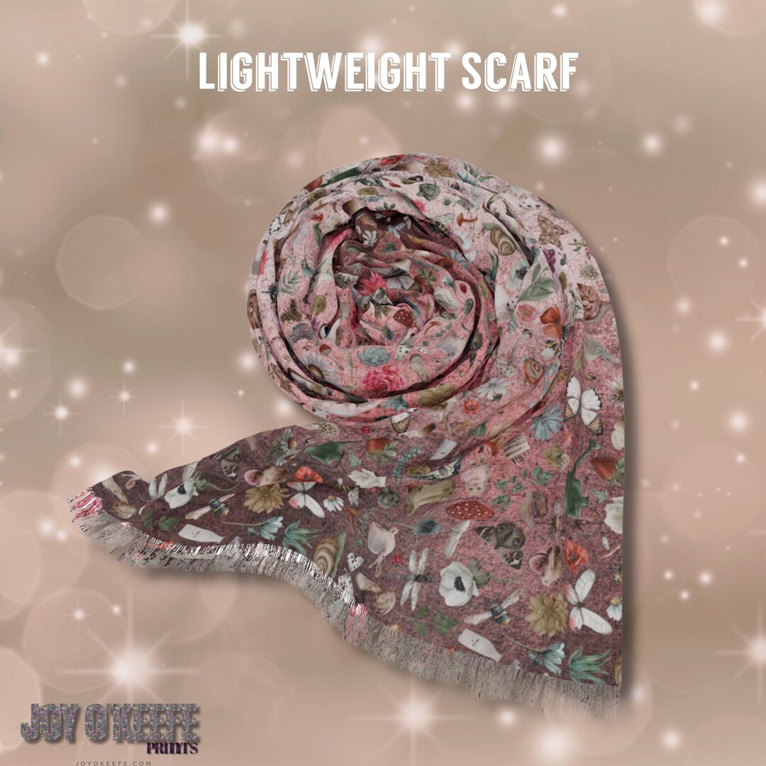 Pink Cottagecore Lightweight Scarf 27x73 Wear It as a Scarf or as a ...