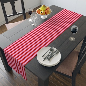 Pink & Red Stripe Table Runner | Riviera Collection | Fun Bright Party ...