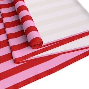 Pink & Red Stripe Table Runner, 2 Sizes 16x72; 16x90, Vibrant Home ...