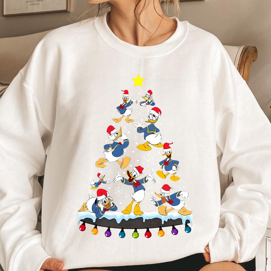 Disney Donald Duck Christmas Tree Xmas PNG, Santa Hat Donbald Outfits ...