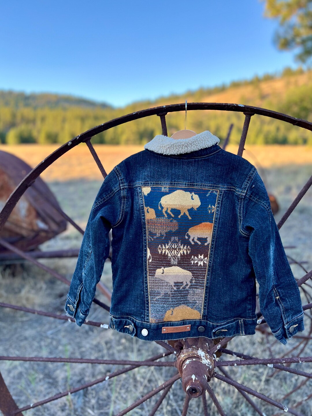 NEW! Repurposed Southwestern Wool Boys Denim Jacket || Size S 6/7 ...