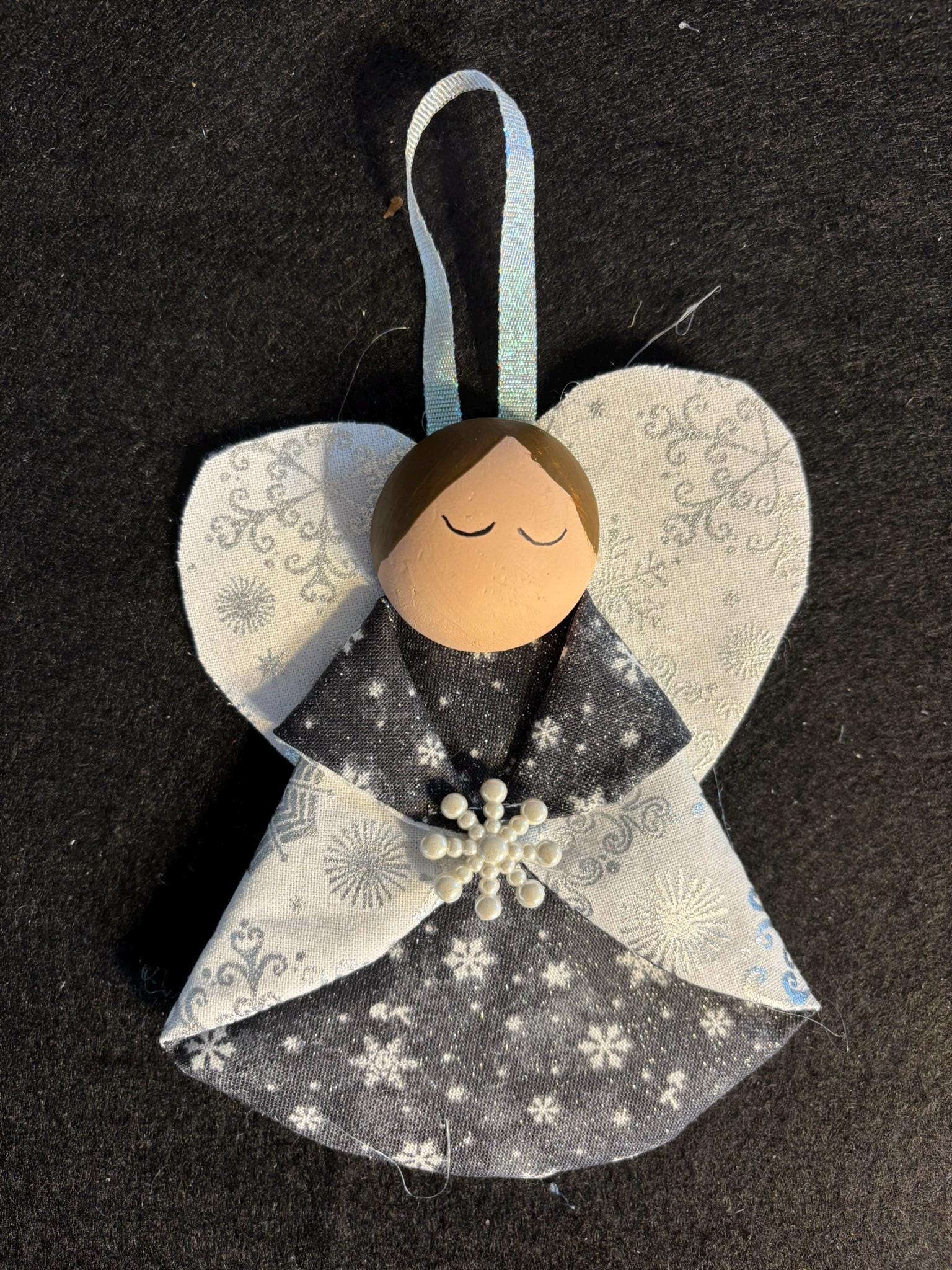 Handcrafted Calico Angel Ornament – Red, Silver, or Blue - Etsy