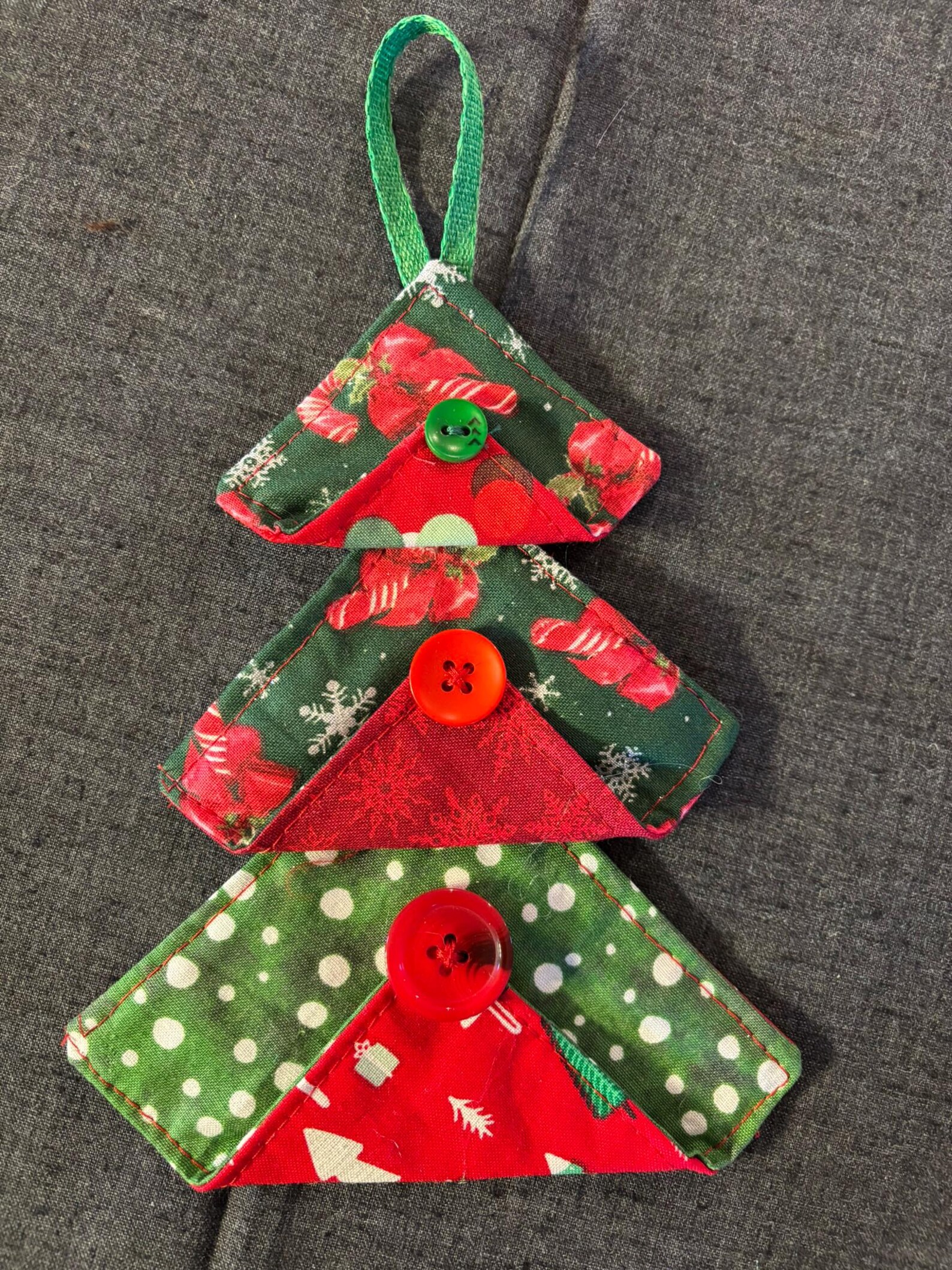 Fabric Triangle Tree Christmas Ornament - Etsy