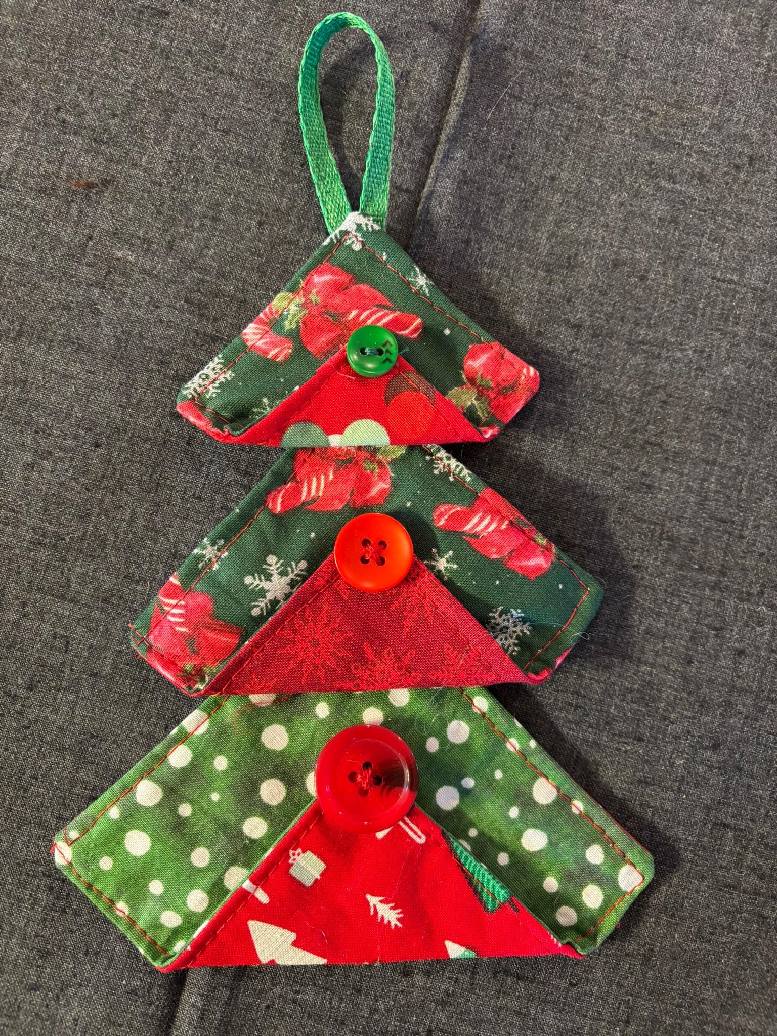 Fabric Triangle Tree Christmas Ornament - Etsy