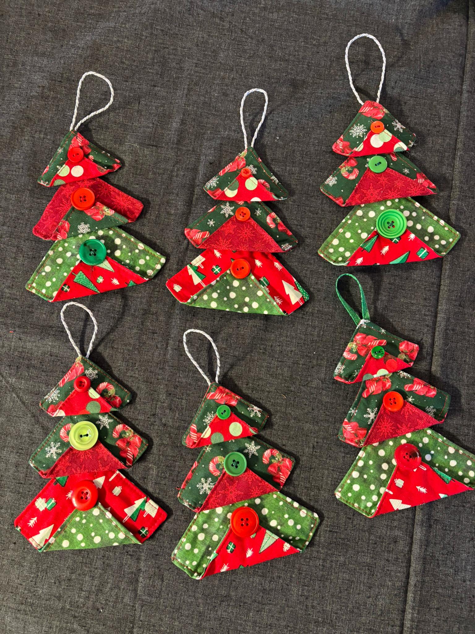 Fabric Triangle Tree Christmas Ornament - Etsy
