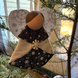 Handcrafted Calico Angel Ornament – Red, Silver, or Blue - Etsy