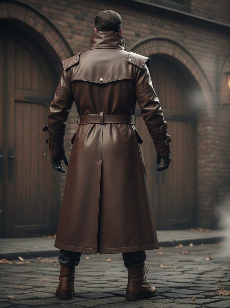 Handmade Leather Trench Coat, Men's Distressed Brown Leather Trench ...