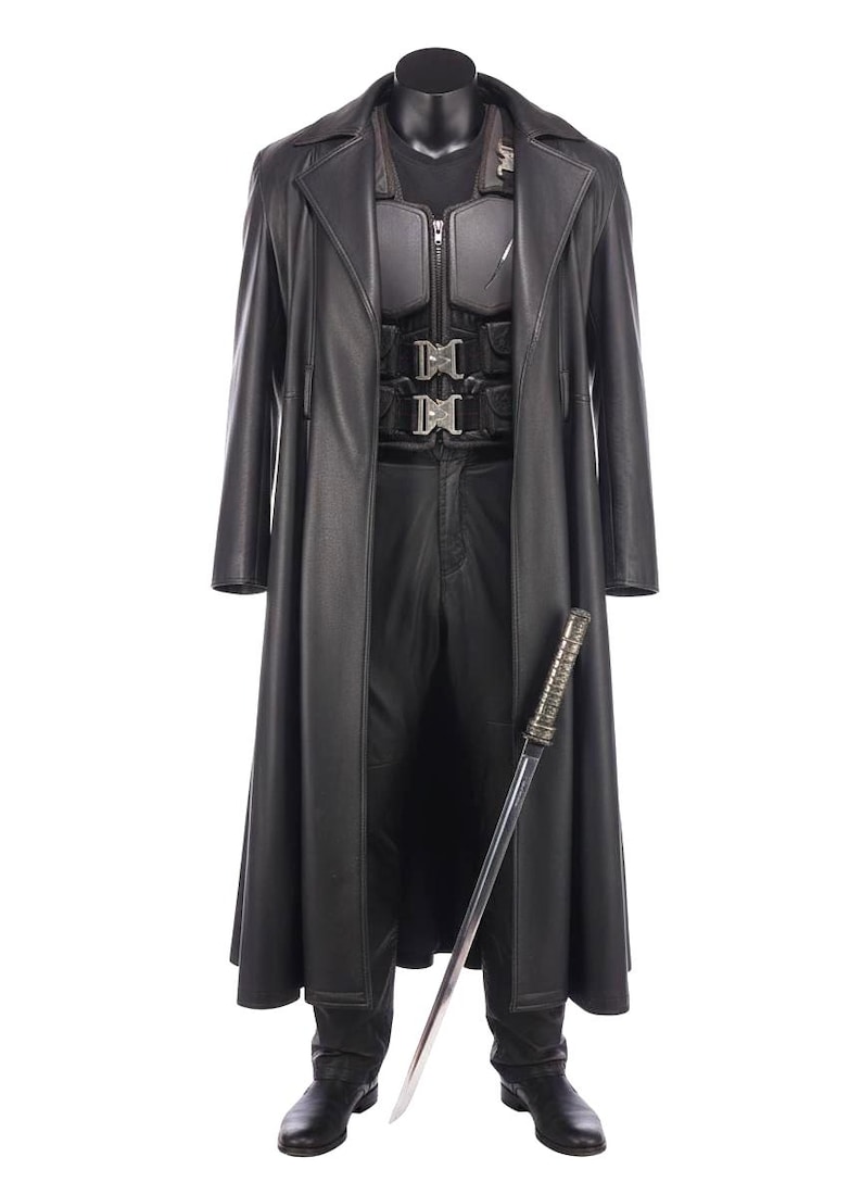 Complete Costume Handmade Blade Cosplay Costume: PU Leather Vest ...