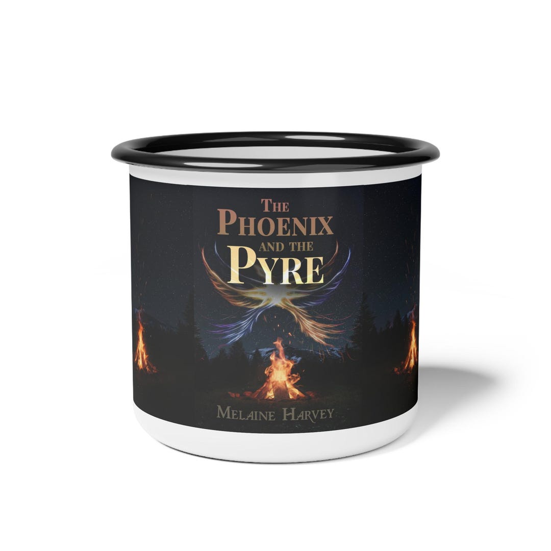 Enamel Camp Cup With Phoenix and Fire Design, Unique Camping Mug ...