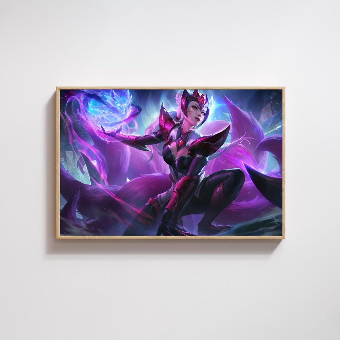 League of Legends Challenger Ahri Poster Unframed, Lol Gaming Wall Art ...