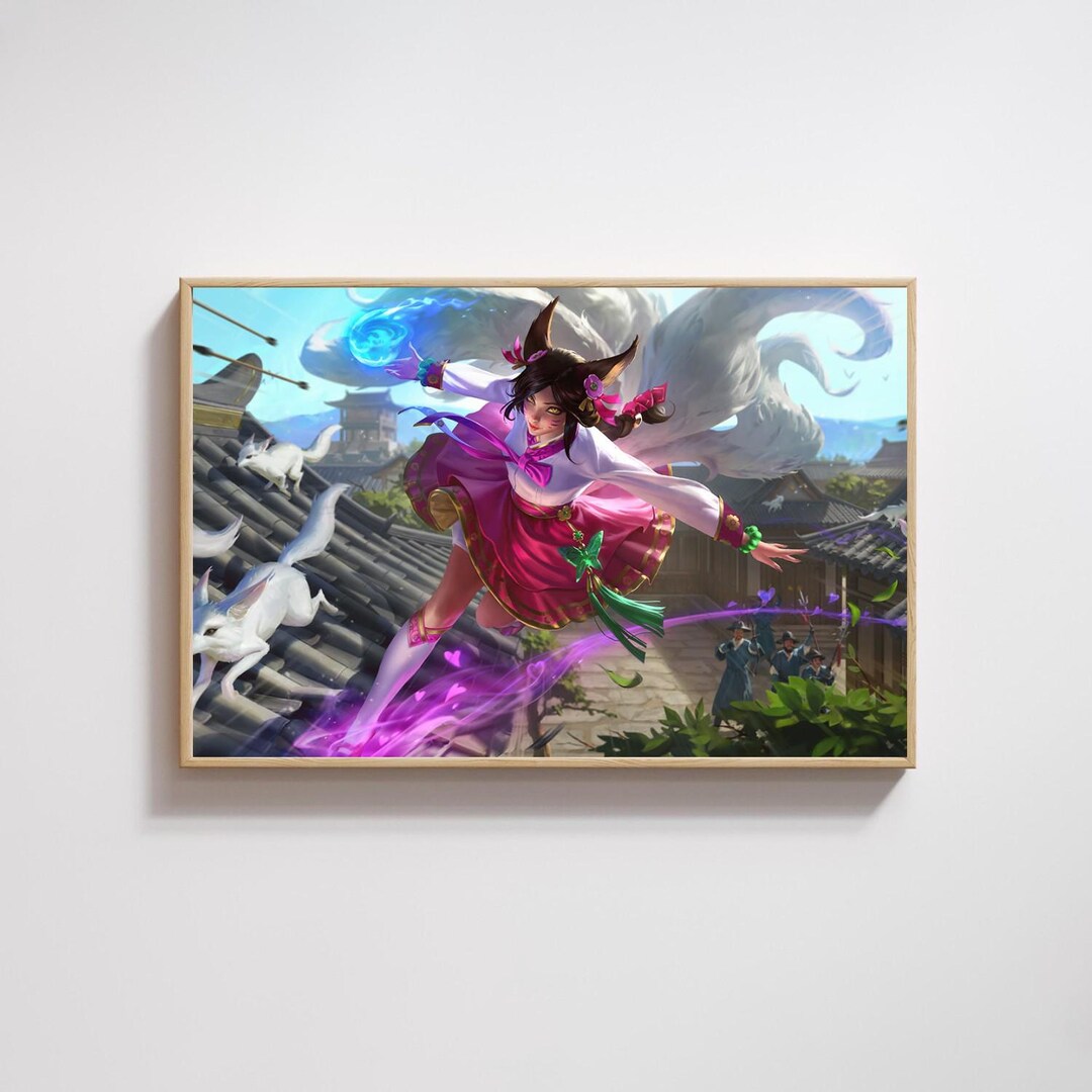 League of Legends Dynasty Ahri Poster Unframed, Gaming Wall Art, Gamer ...