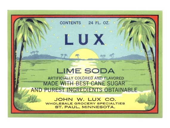 2 LUX Lime Soda Vintage Labels - Etsy